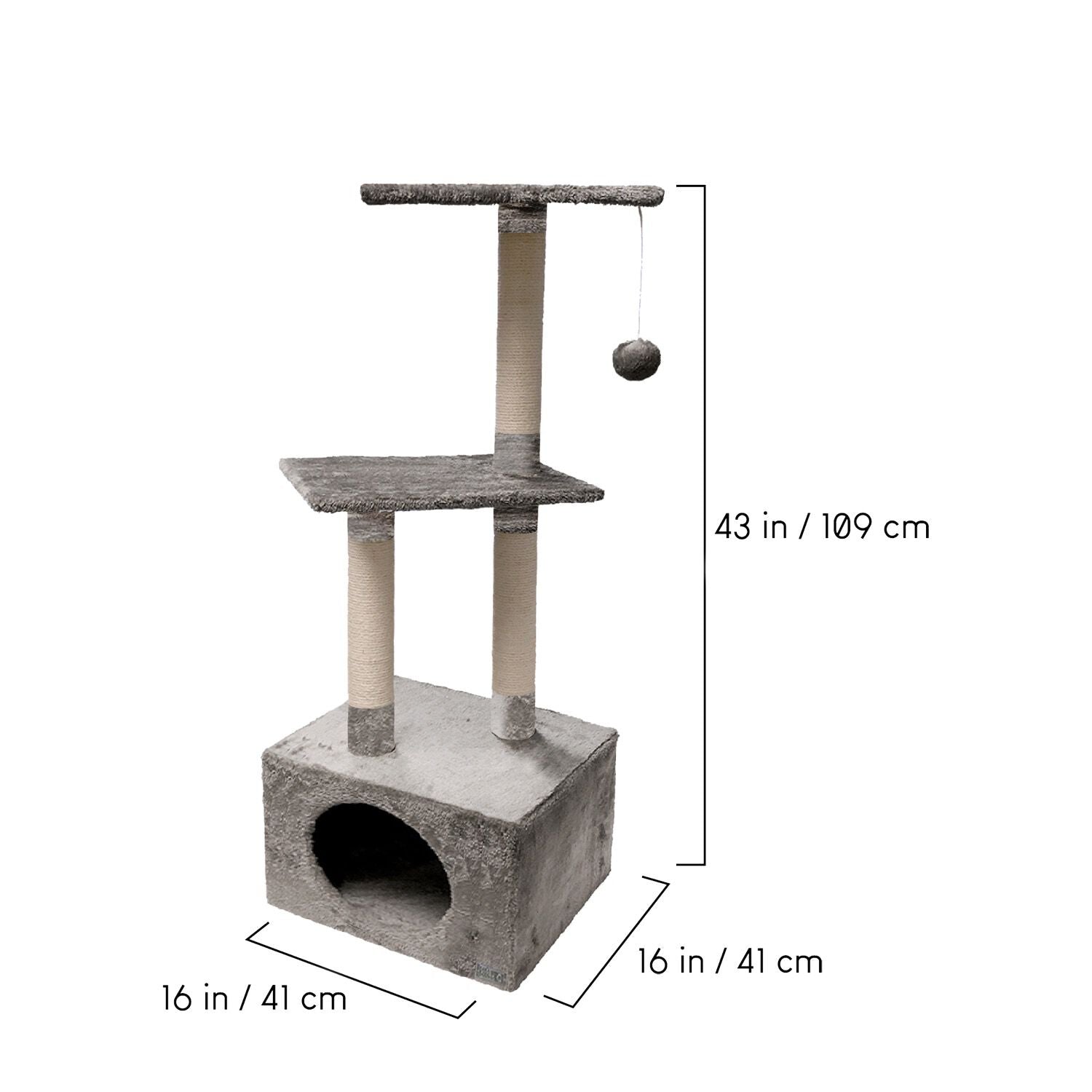 London Two-Tiered Cat Tree with Scratching Post – CloeCluzo